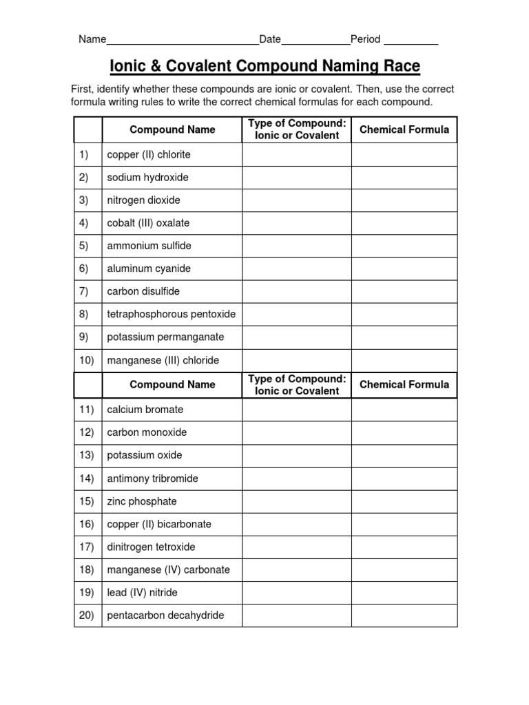 Ionic Covalent Tutorial | PDF