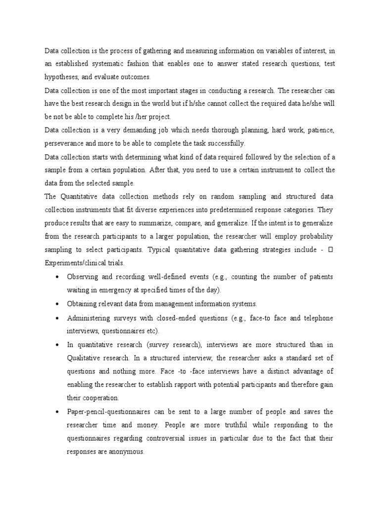 Data Collection Is The Process of Gathering and Measuring Information ...