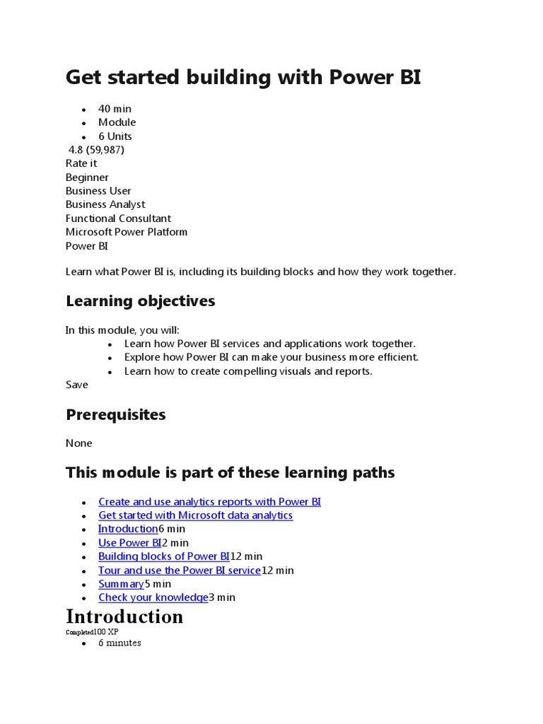 2 Get Started Building With Power BI | PDF | Application Software | Mobile App