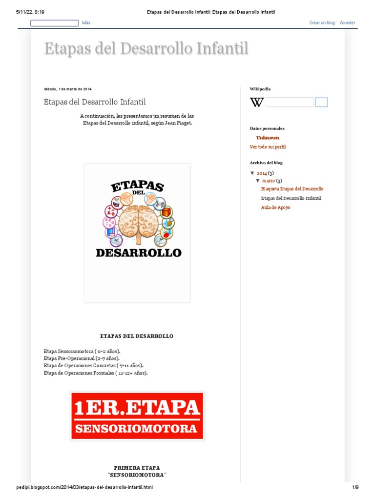 Etapas Del Desarrollo Infantil - Etapas Del Desarrollo Infantil | PDF ...