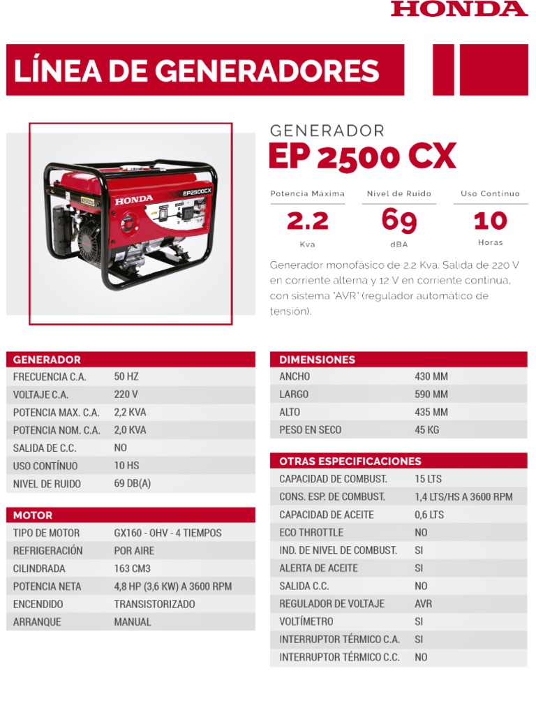 EP2500 Ficha Tecnica | PDF