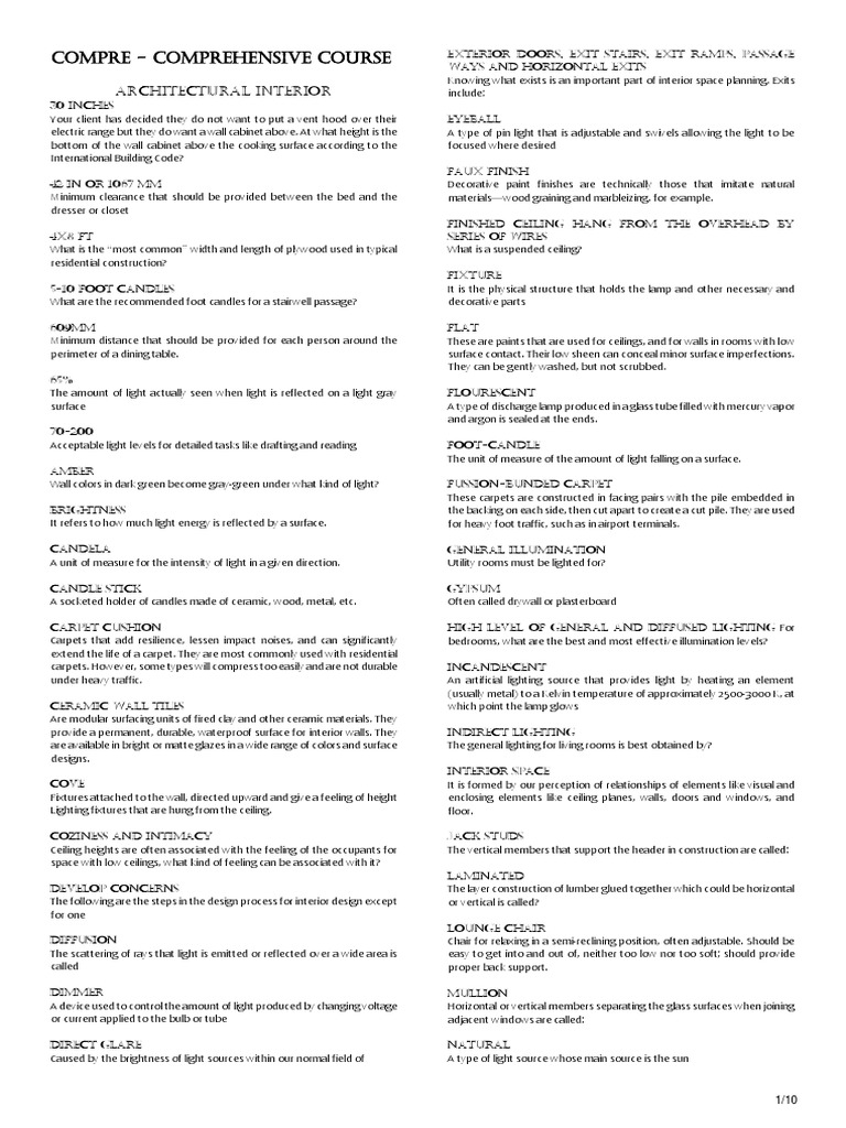 Midterms Reviewer Pdf Lighting Anthropometry