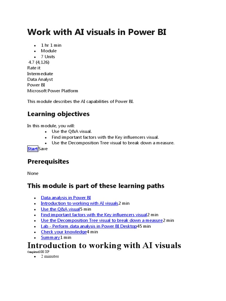 AI Visuals in Power BI Module | PDF | Data Analysis | Icon (Computing)