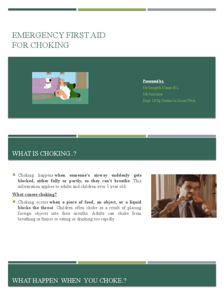 Emergency First Aid For Choking | PDF | First Aid | Medical Emergencies