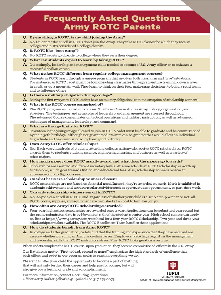 An Overview of the Benefits of Army ROTC: Answers to Frequently Asked ...