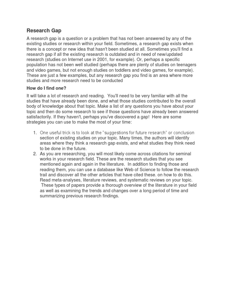 Research Gap Report Writing File No 3 | PDF