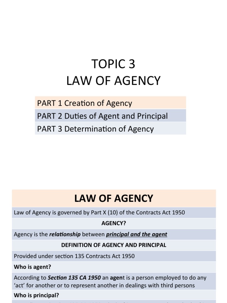 Creation of Agency in Malaysian Law | PDF | Law Of Agency | Legal Liability