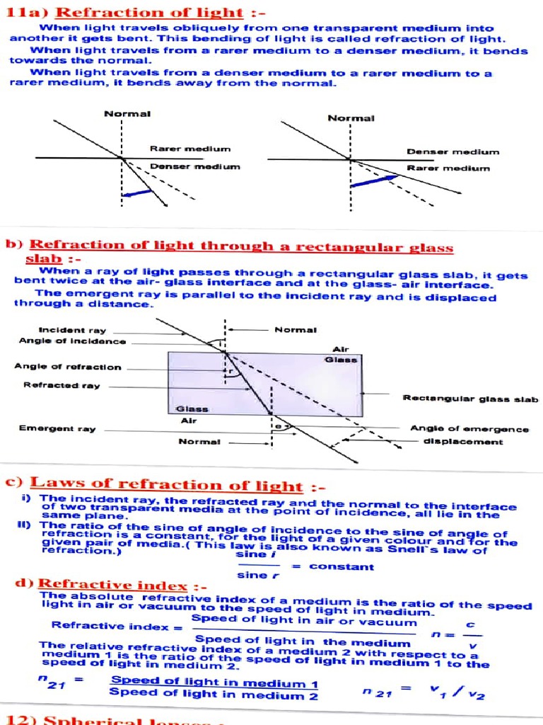Light Refraction | PDF | Refraction | Refractive Index