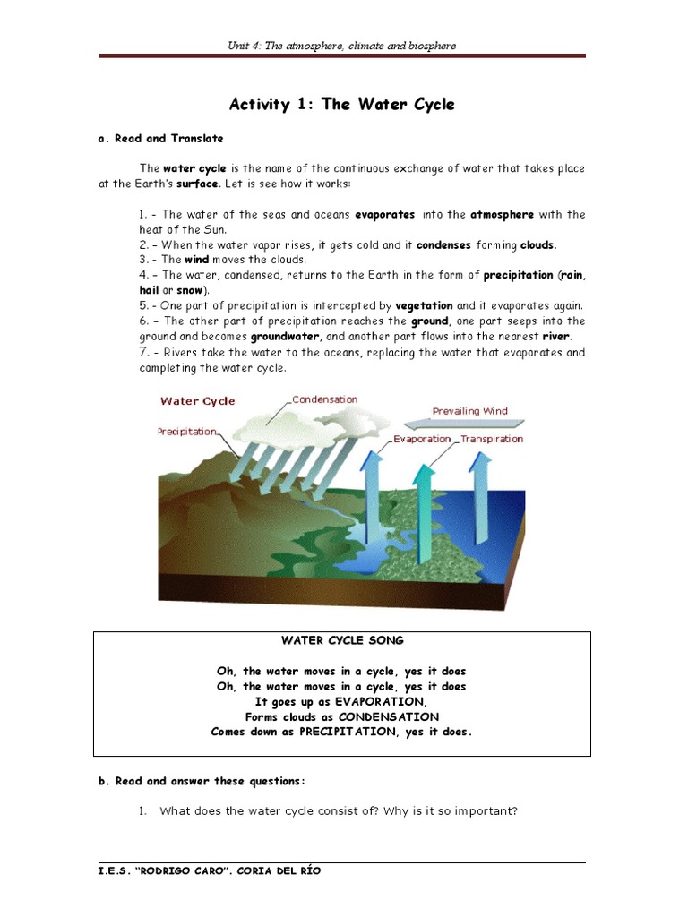 Unit 4 English Contents | PDF | Water Cycle | Climate