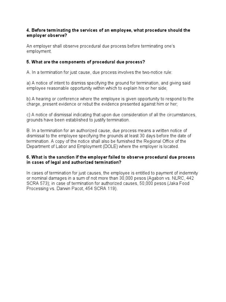 Procedural due process requirements for employee termination | PDF