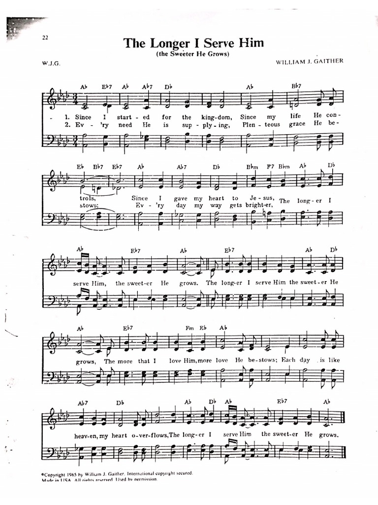 The Longer I Serve Him | PDF