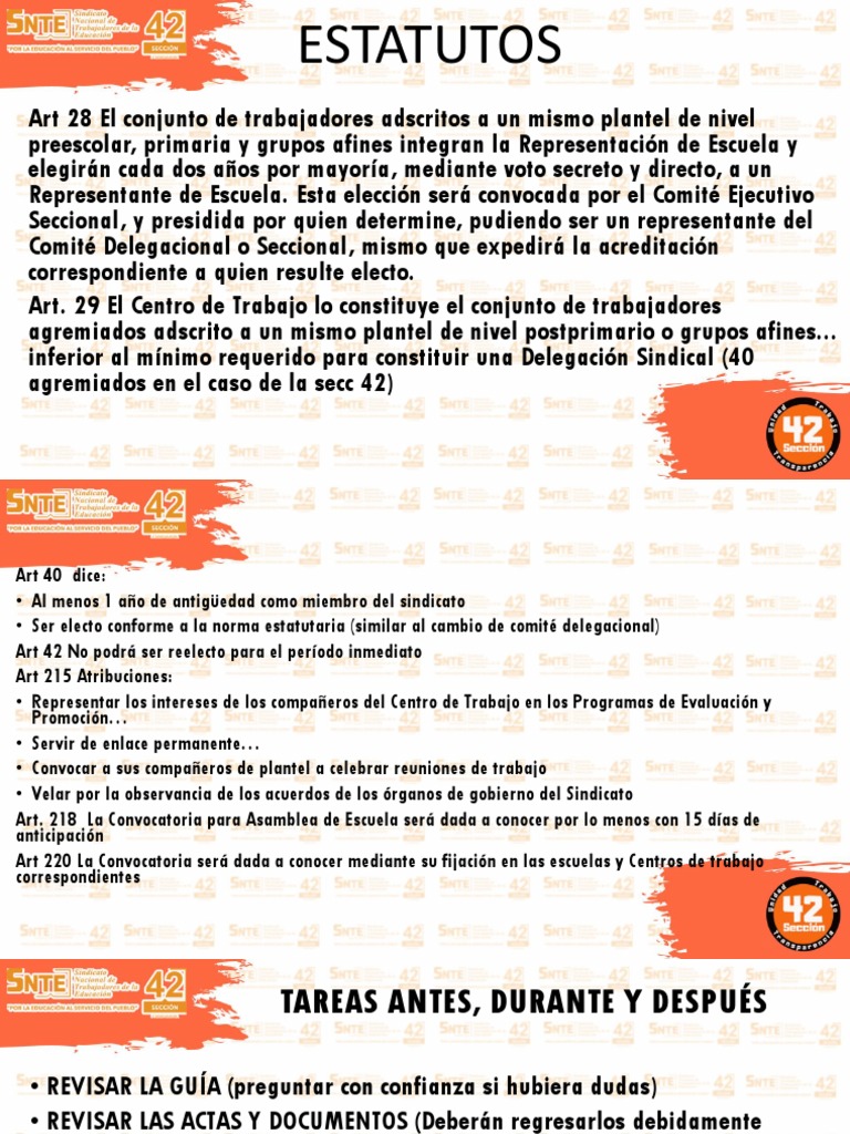 Estatutos SNTE 42 2022 | PDF | Amamantamiento | Certificado de nacimiento Estatutos SNTE 42 2022 | PDF | Amamantamiento | Certificado de nacimiento