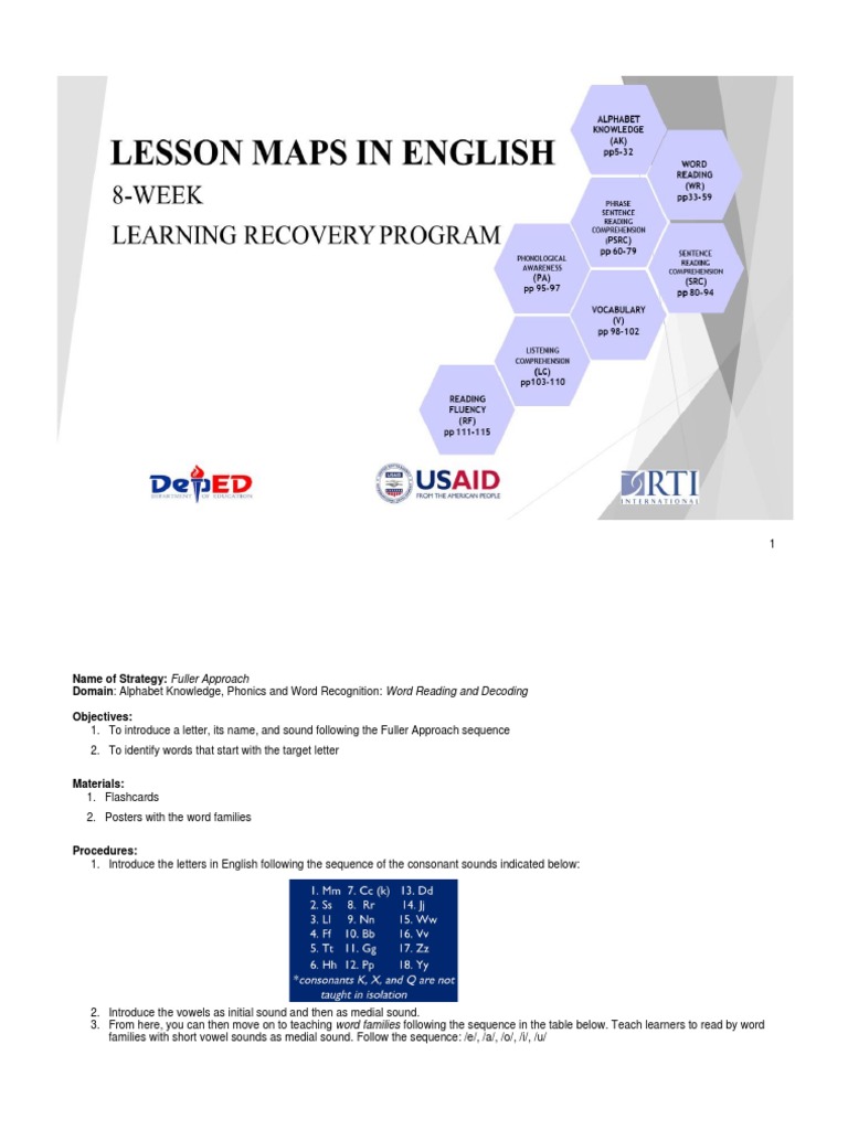 ENGLISH - LESSON MAPS Consolidated | PDF | Reading Comprehension ...