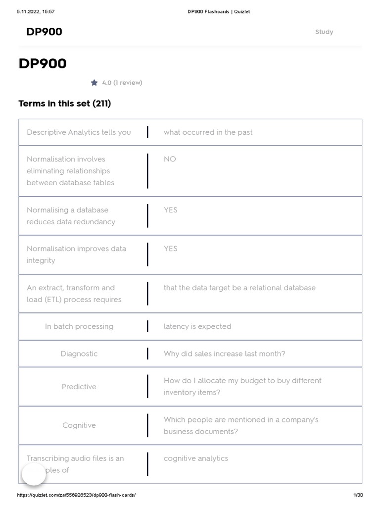 DP900 Flashcards - Quizlet | PDF | Databases | Microsoft Sql Server DP900 Flashcards - Quizlet | PDF | Databases | Microsoft Sql Server