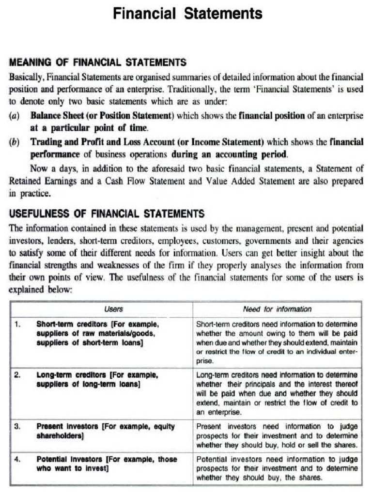 Financial Statement | PDF