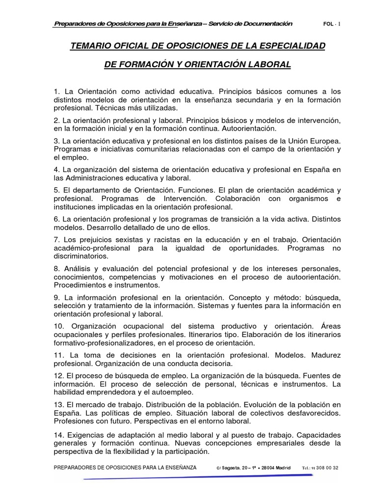 Formacion y Orientacion Laboral Indice | PDF | Derecho laboral | Salario