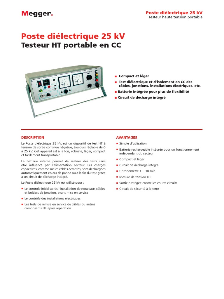 Fiche Technique Poste Dielectrique 25 KV | PDF