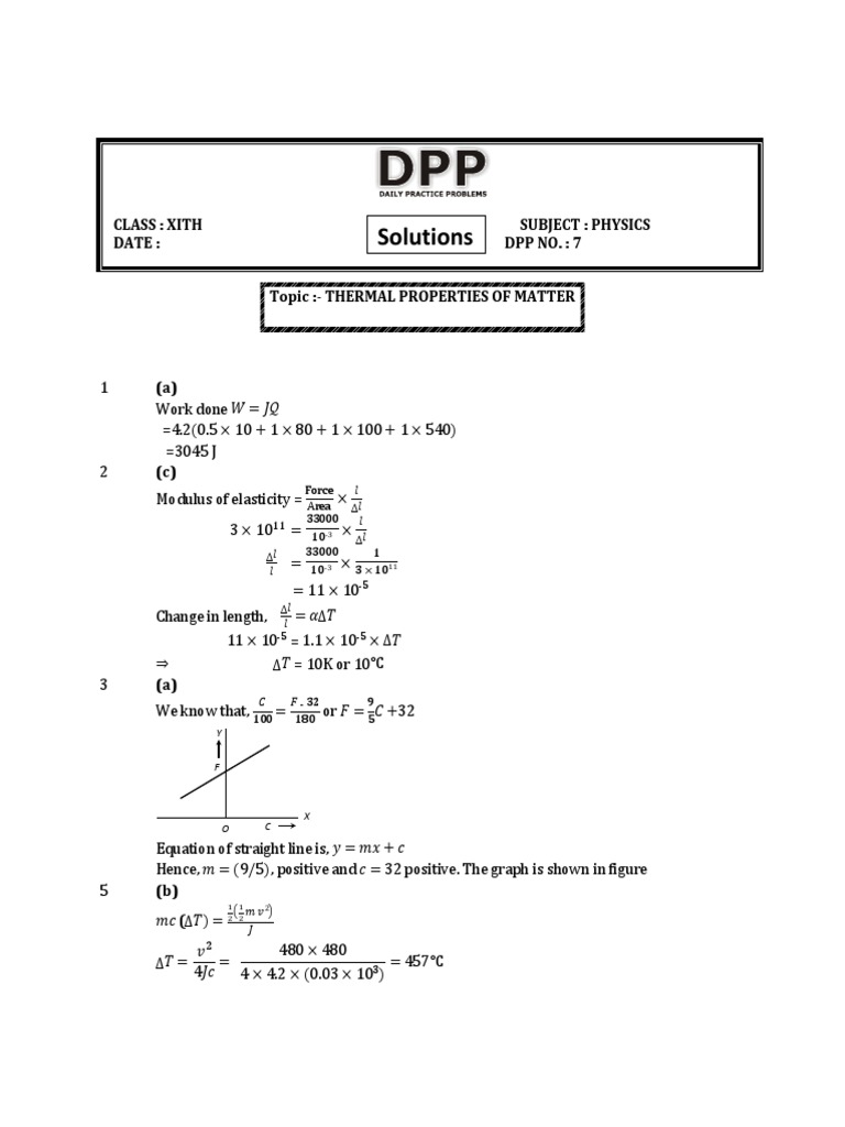 DPP 7 Solution | PDF | Heat Transfer | Radiation