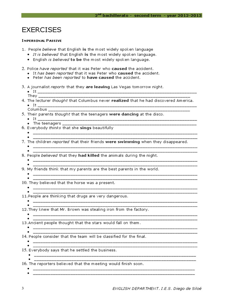 It Is Said Exercise 1 | PDF