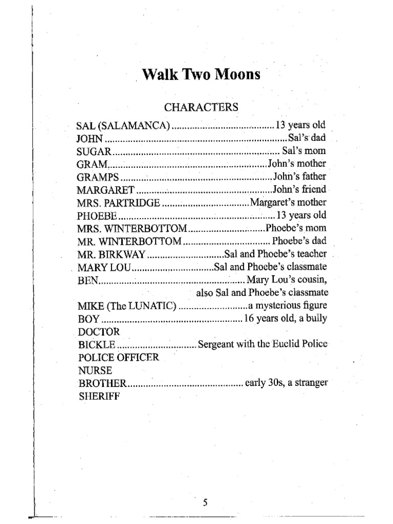 Walk Two Moons | PDF