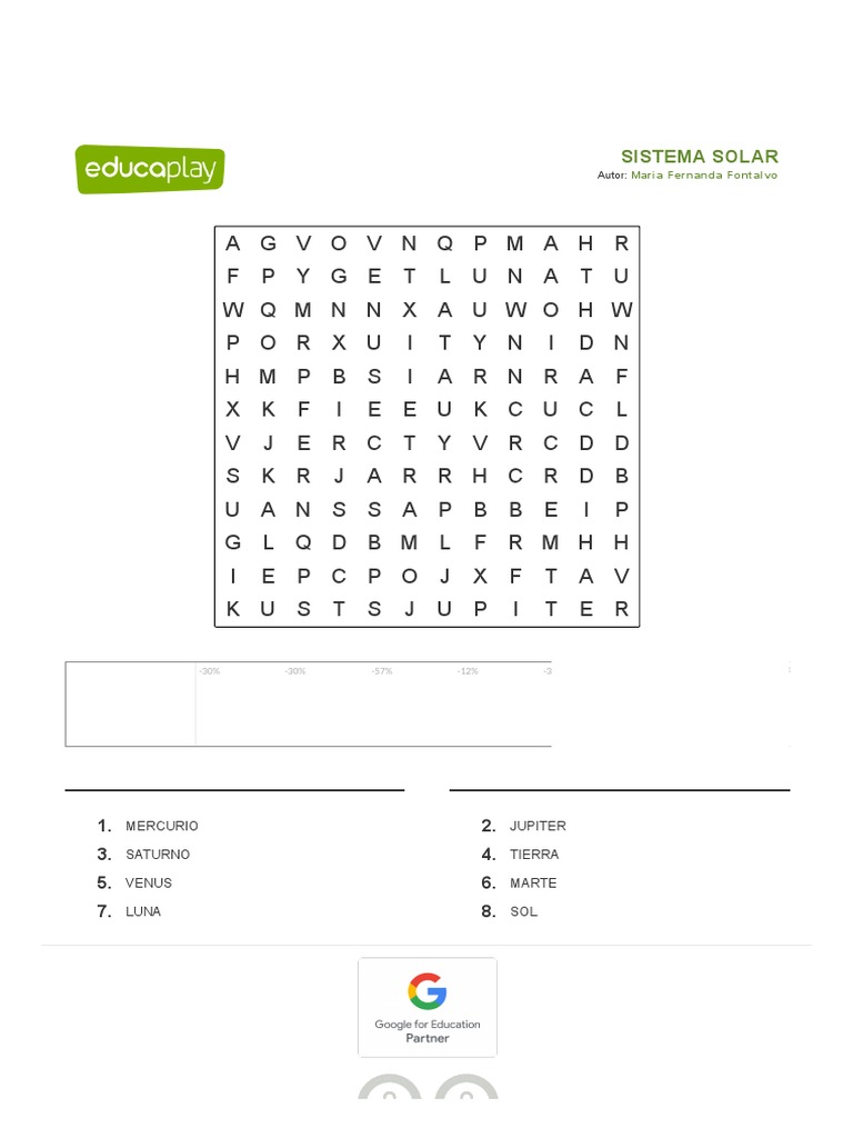 Sopa de Letras Sistema Solar | PDF