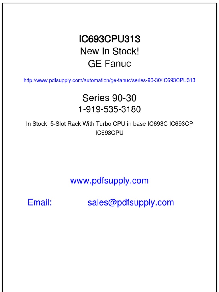 GE Fanuc 90-30 Turbo CPU | PDF | Computers
