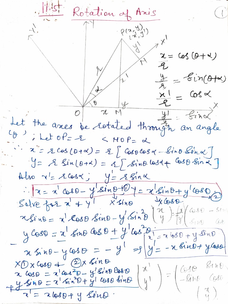 Rotation of Axis | PDF