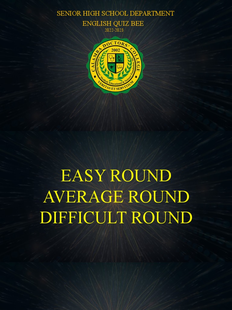 Shs English Quiz Bee | PDF | Narration | Verb