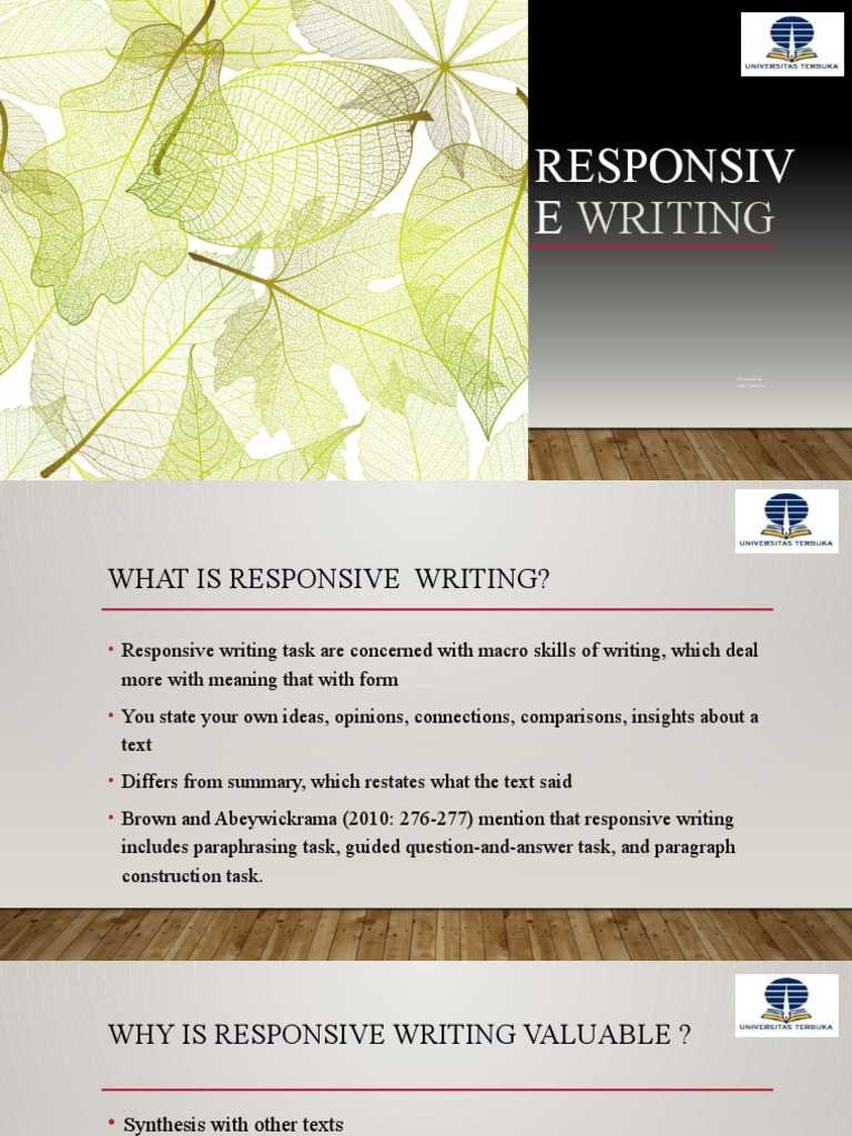 Responsive Writing - PPT Kori | PDF | Cognitive Science | Cognition