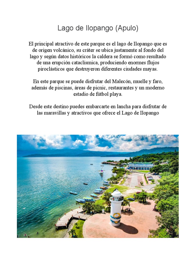 Historia y Atractivos del Lago Ilopango | PDF | Volcán | lago