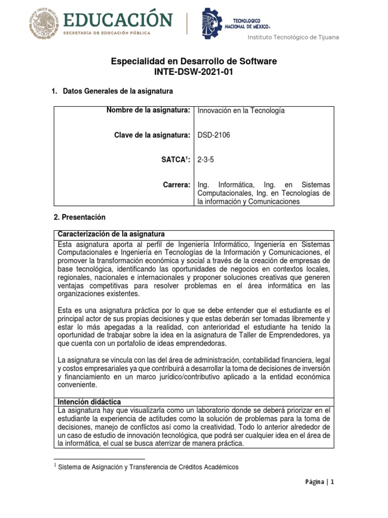 DSD-2106 Innovación en La Tecnología OPT II | PDF | Innovación ...