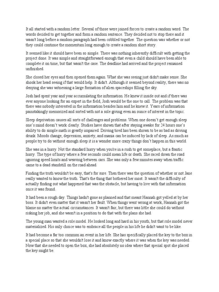 A Collection of Random Stories | PDF | Sleep Deprivation | Sleep