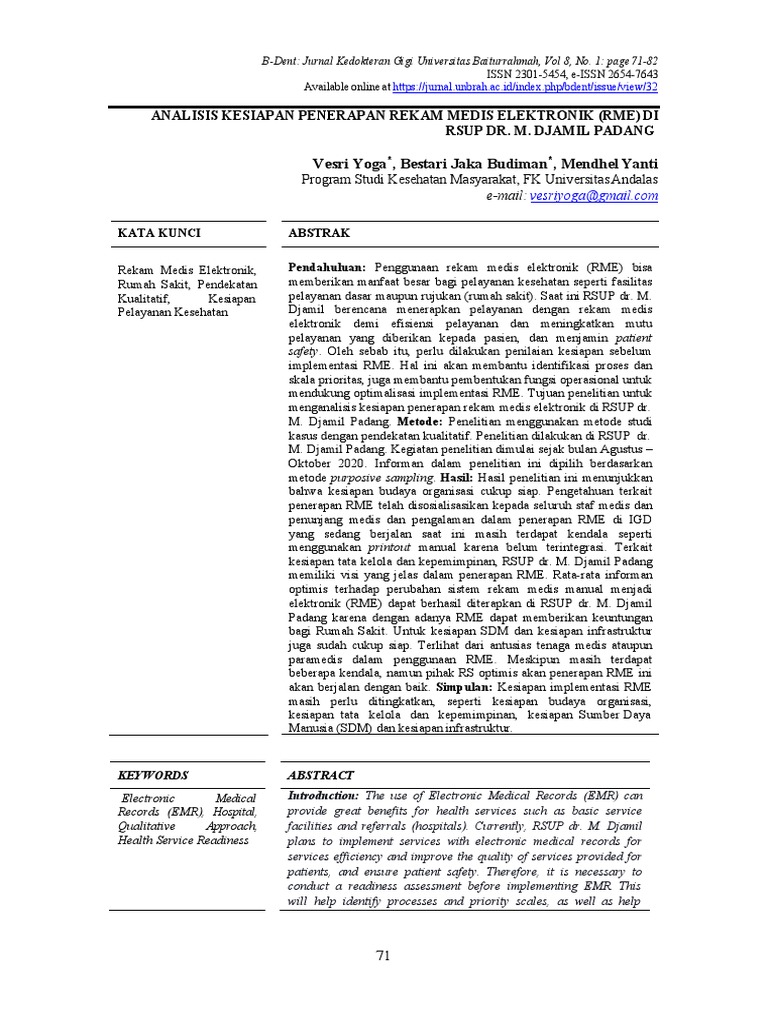 Vesri Yoga, Bestari Jaka Budiman, Mendhel Yanti | PDF