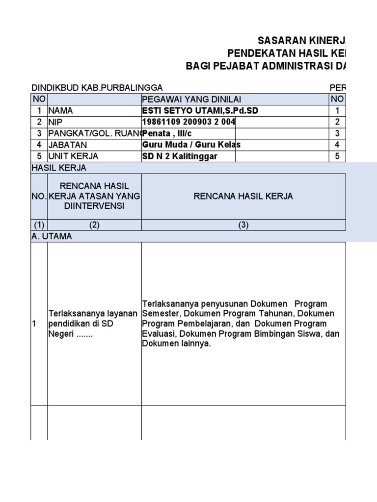 Contoh SKP Guru | PDF