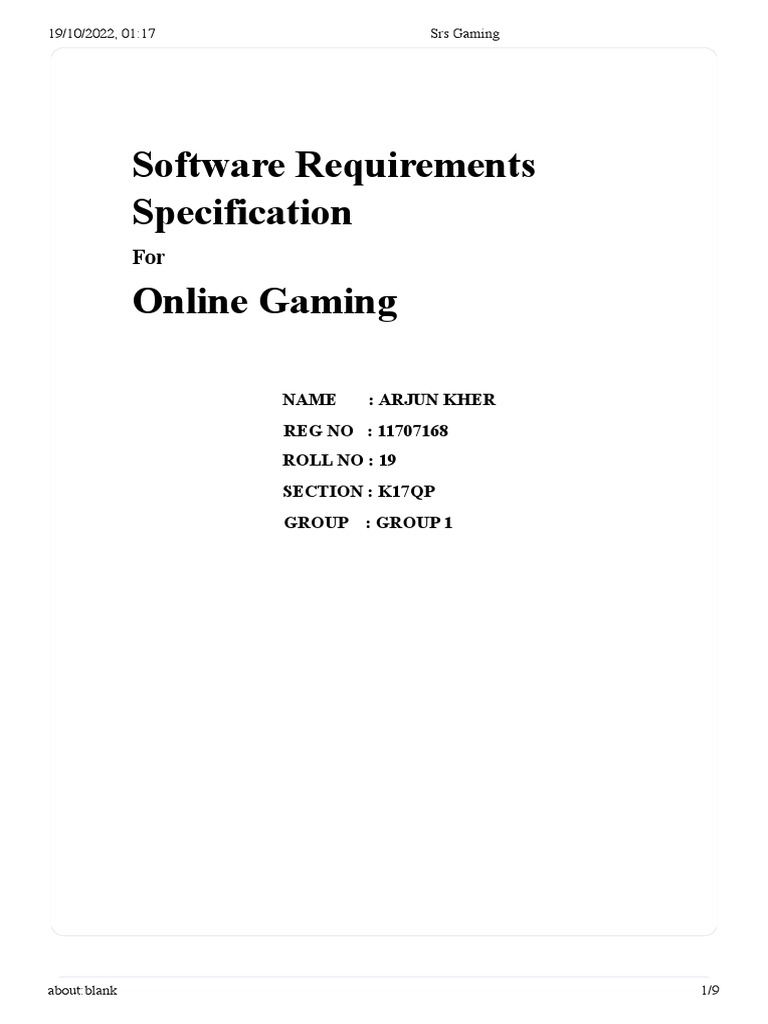 Srs Gaming | PDF | Input/Output | Login