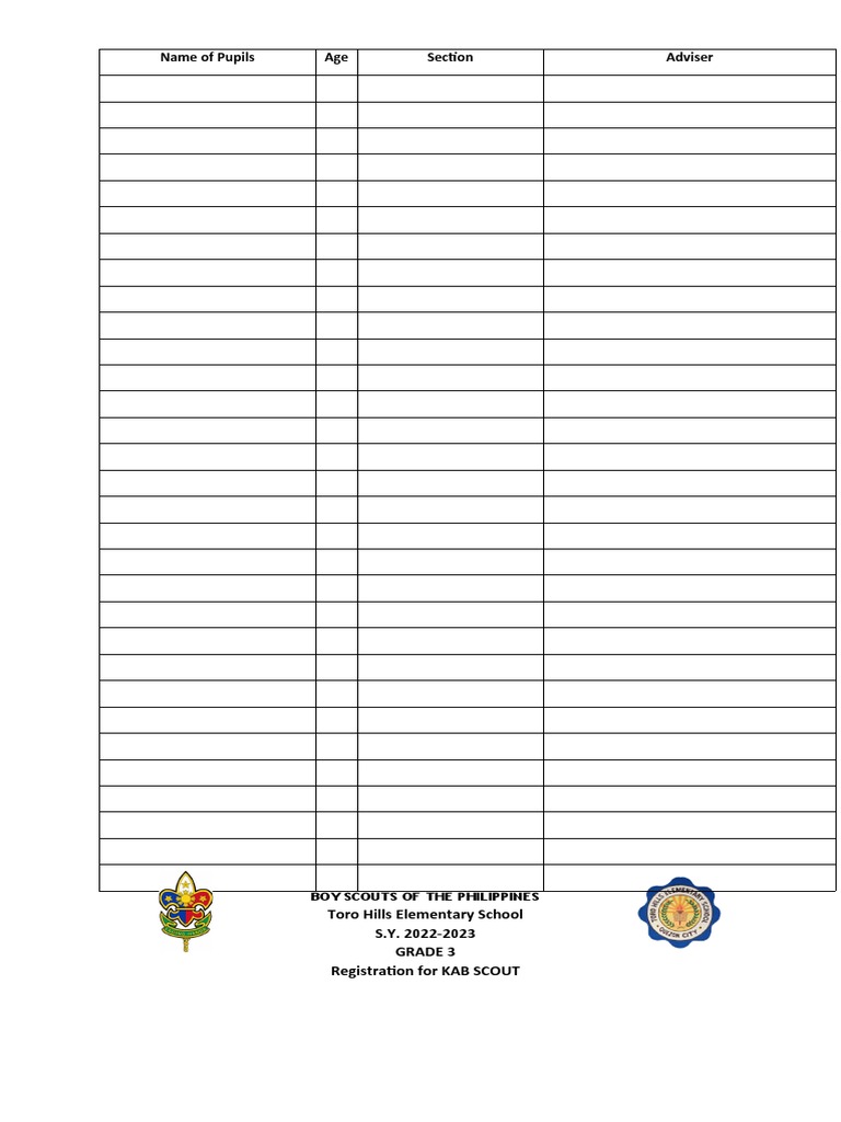 Kid Scout Form | PDF