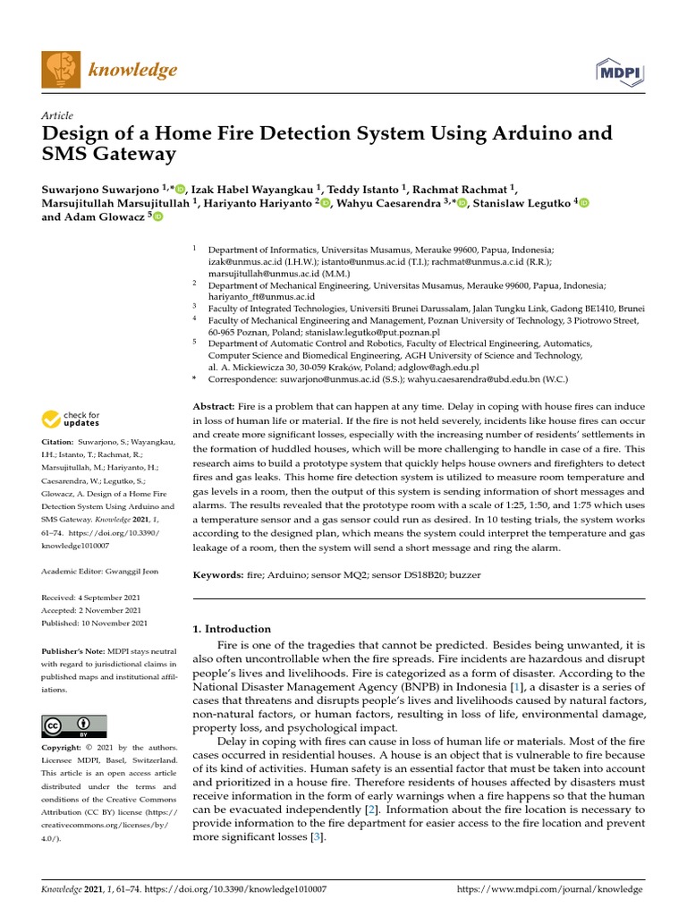 Design of A Home Fire Detection System Using Arduon | PDF | Calibration ...