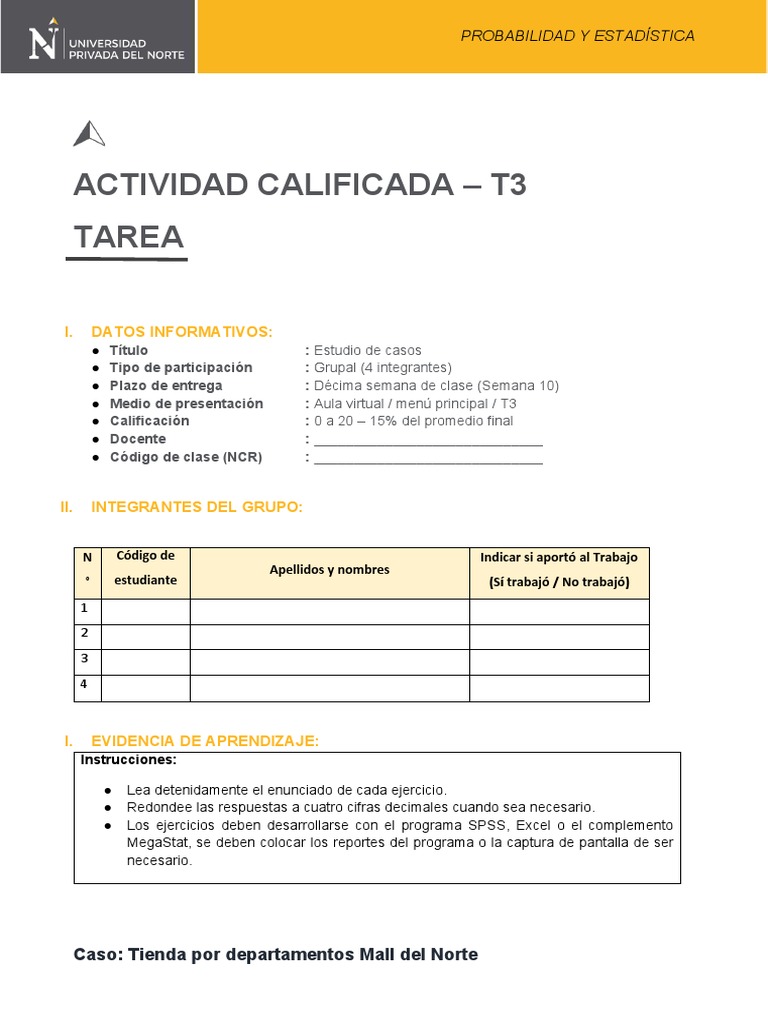 Evaluación t3 - 2022-1 Con Solucionario | PDF | Intervalo de confianza | Estadísticas