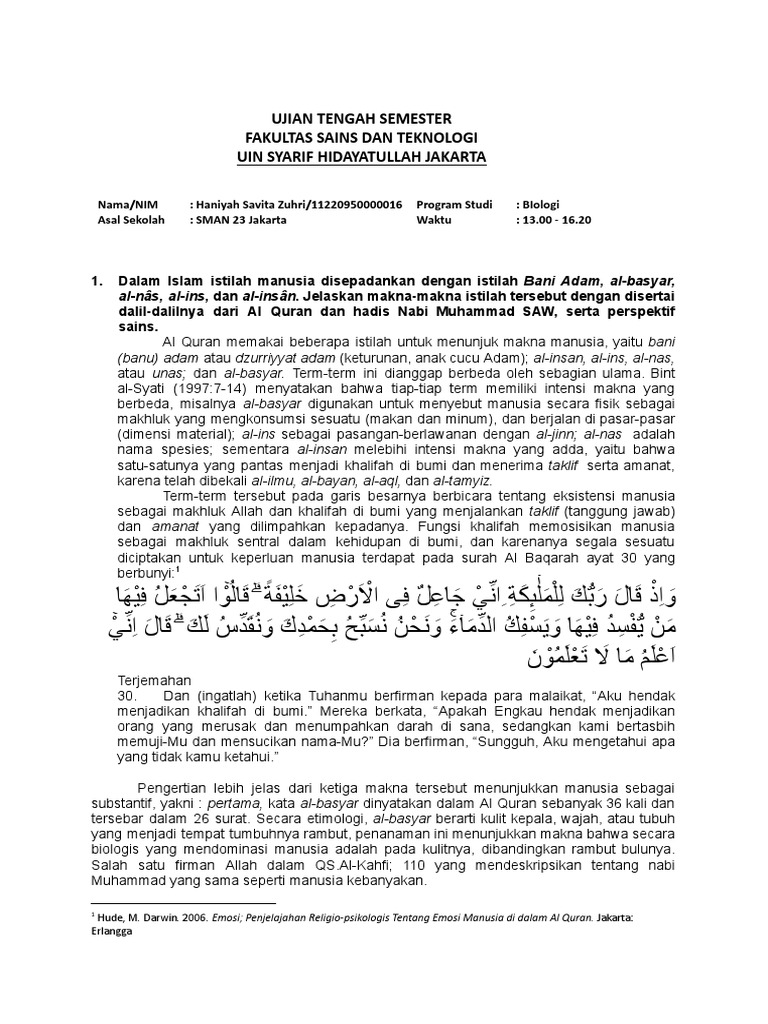 Uts Studi Islam | PDF | Filsafat | Kajian Bahasa Asing