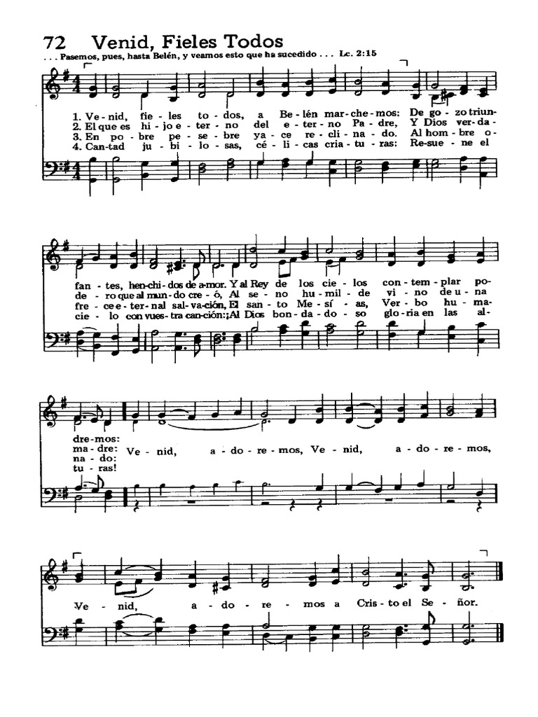 Venid Fieles Todos Himnario | PDF