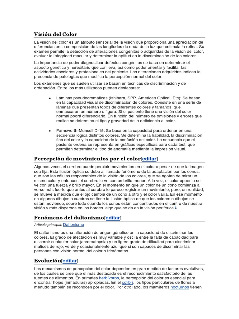 Visión Del Color | PDF | Percepción visual | Color