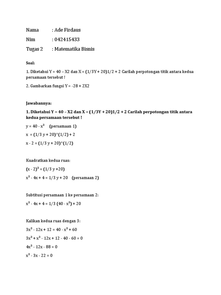 Finding the Intersection Point | PDF