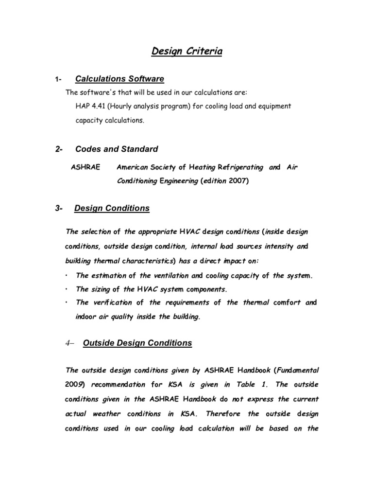 Design Criteria | PDF