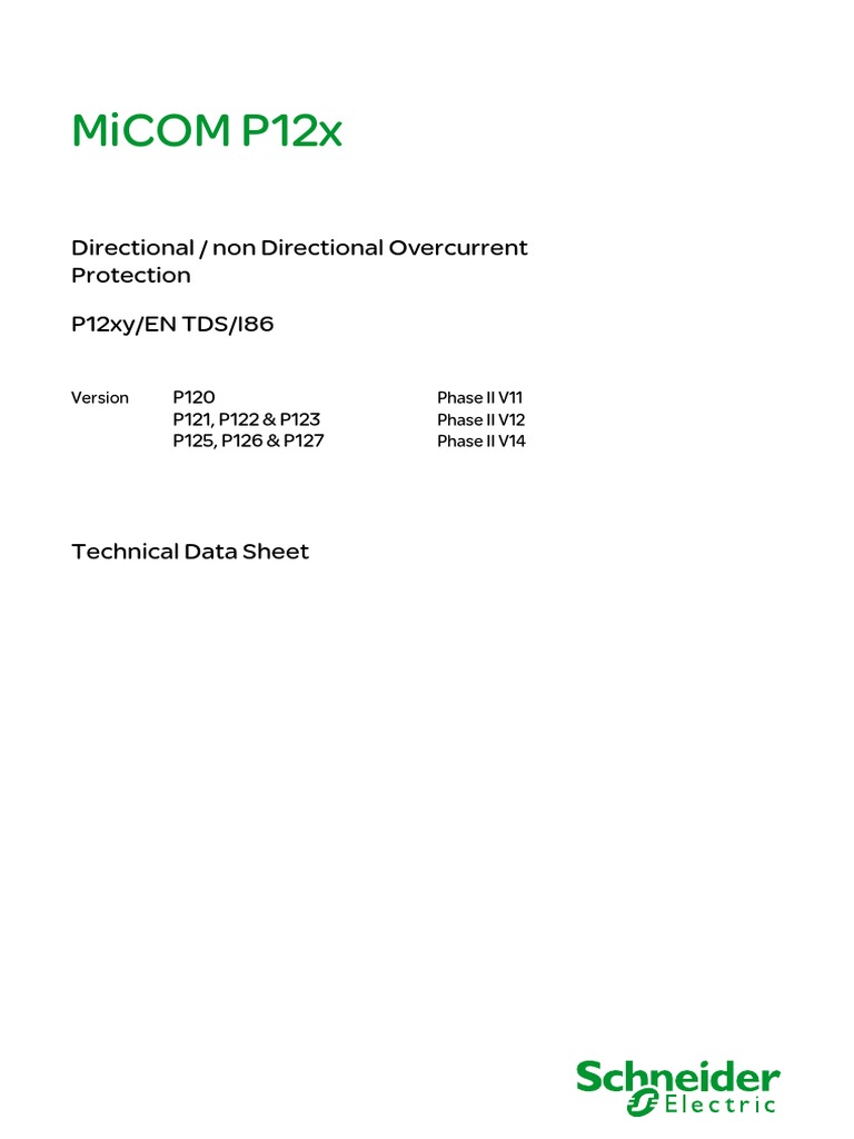 P12xy - TDS - EN - (Multifunction Protection Relay) | PDF | Relay ...