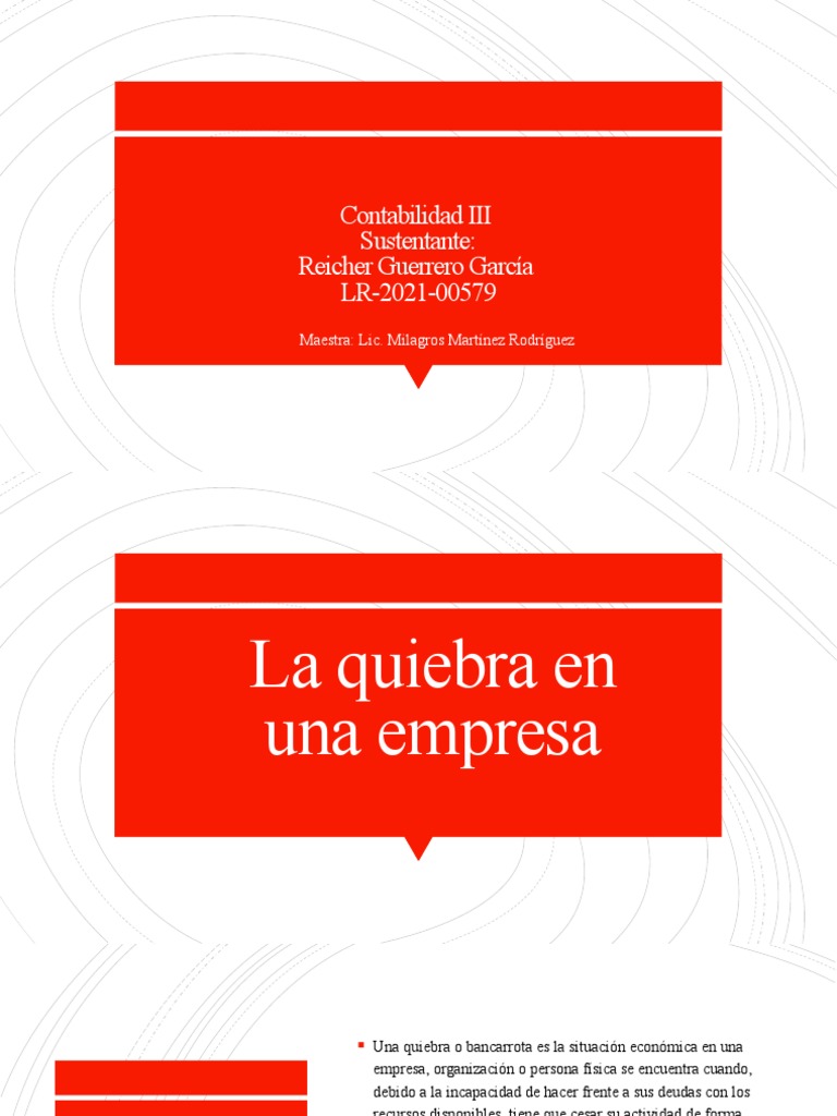 Tipos y Procedimientos de Quiebra Empresarial | PDF | Finanzas y dinero