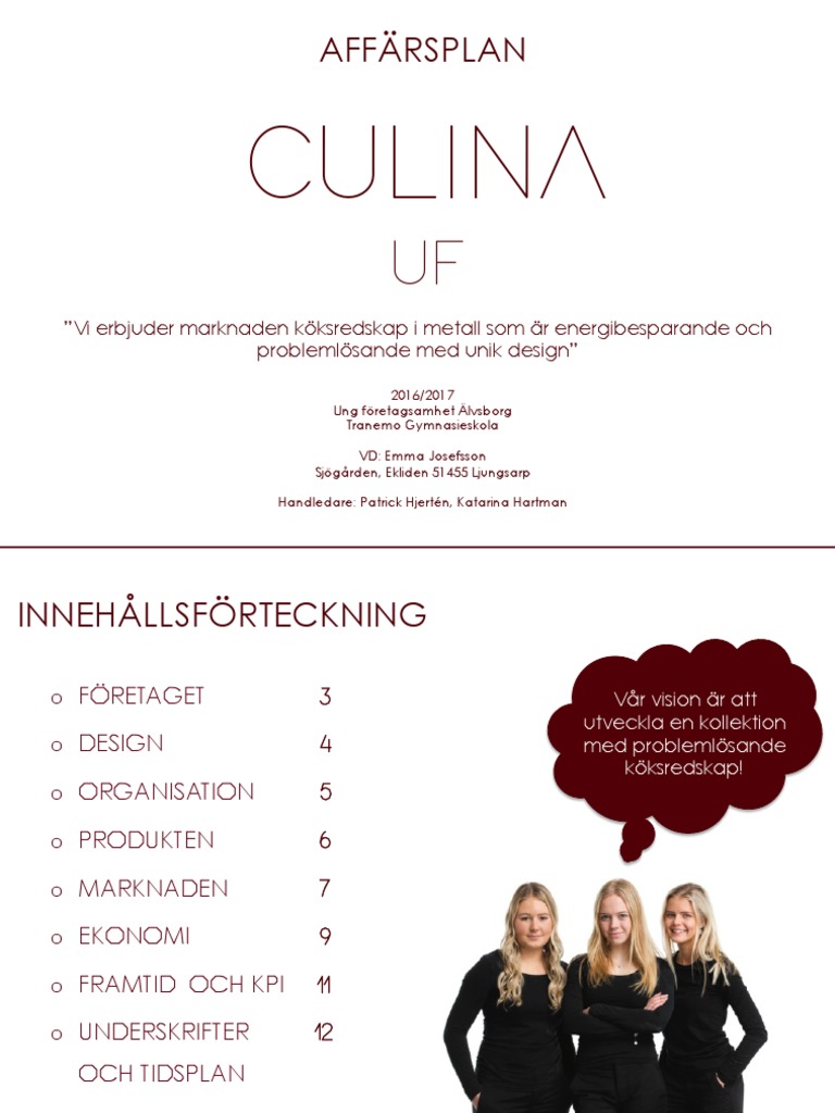 Affarsplan Culina 0 | PDF
