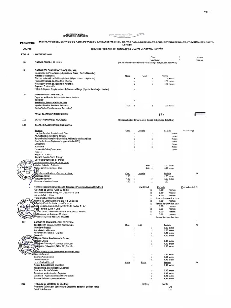 Gastos Generales | PDF