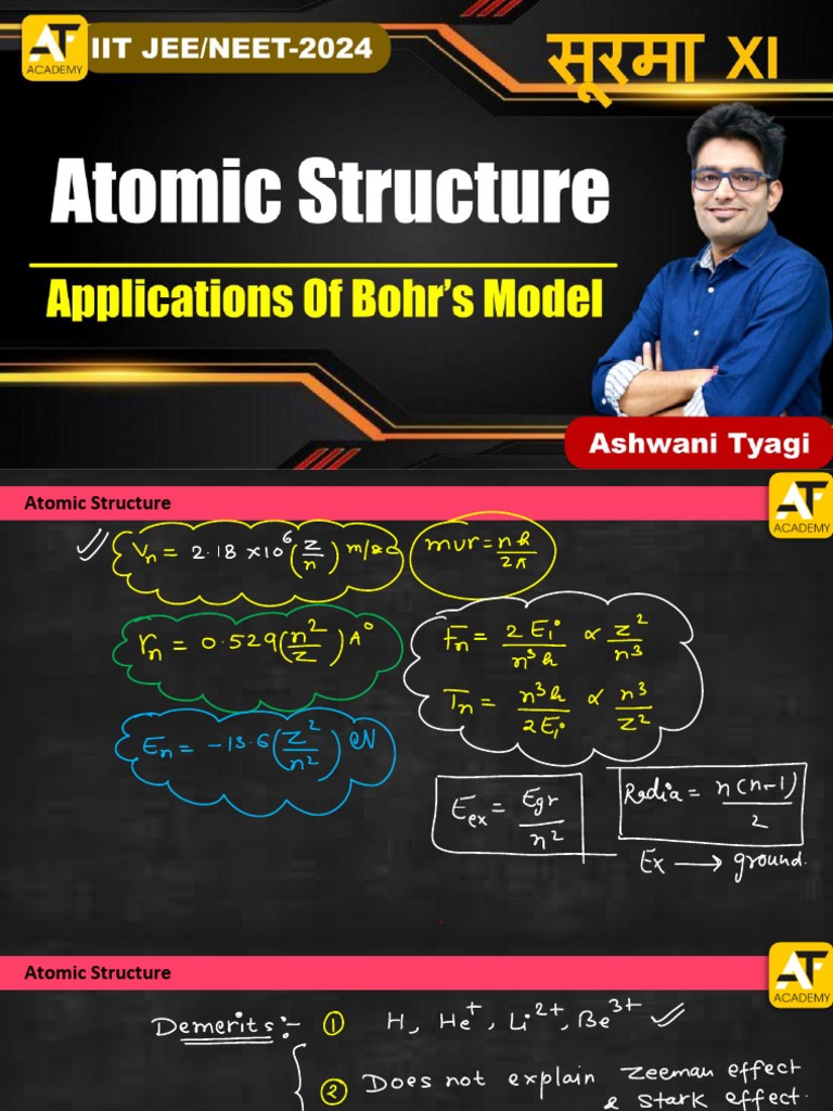 Soorma Batch Atomic Structure Applications of Bohr's Model | PDF | Atoms | Electron