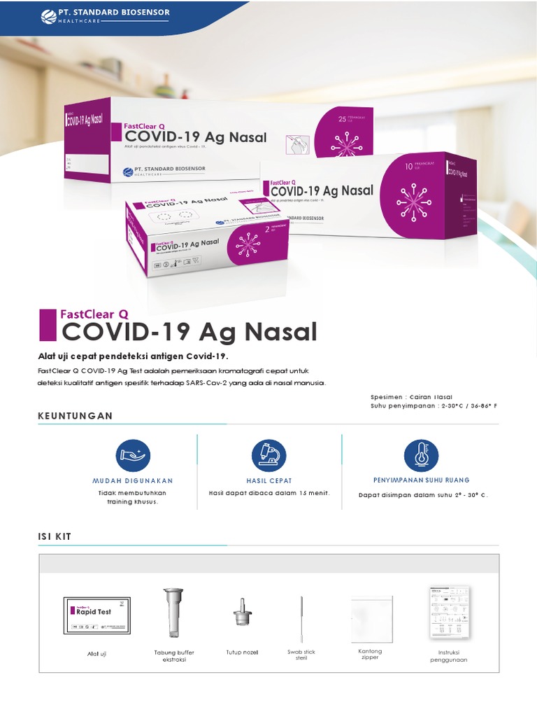 Brosur Fastclear Q Covid-19 Ag Nasal | PDF