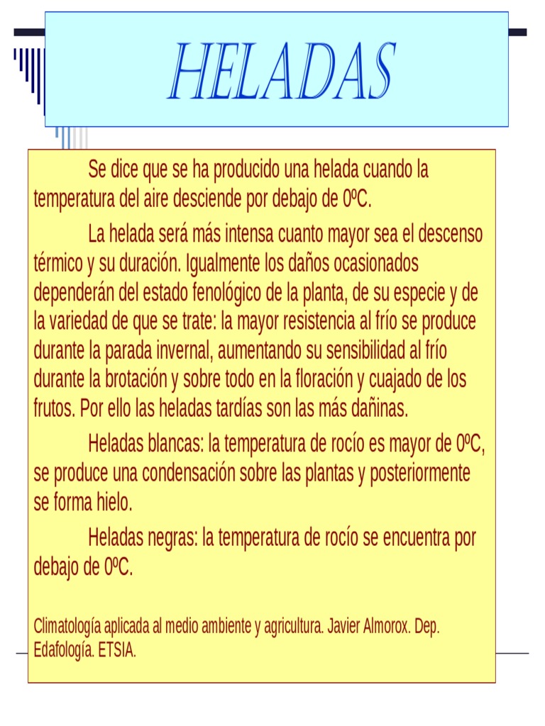 Efectos y Tipos de Heladas en Cultivos | PDF | Fases de la materia ...